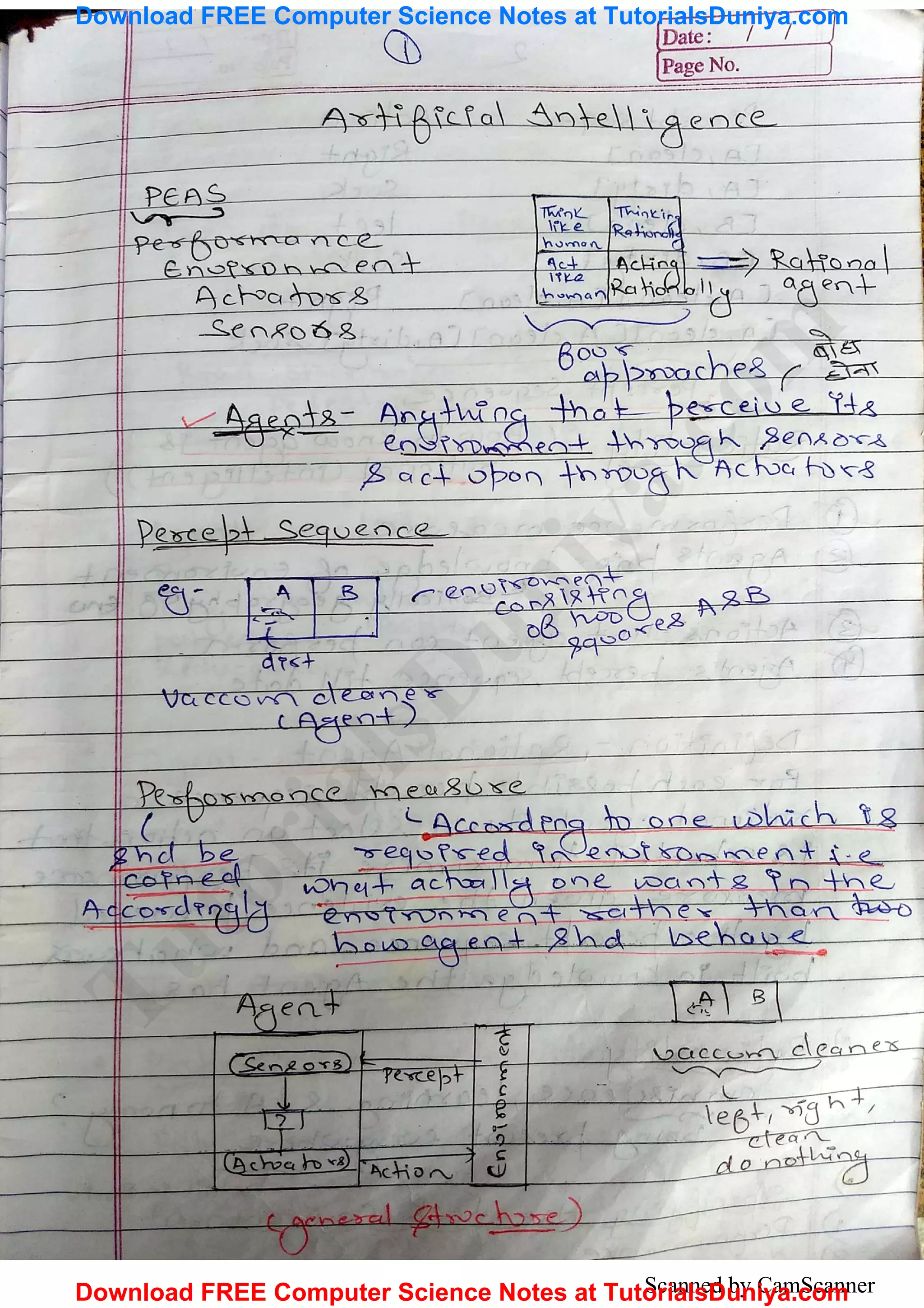 Artificial intelligence notes 2 tutorials duniya | PDF