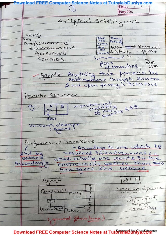 Artificial intelligence notes 2 tutorials duniya | PDF