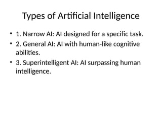 artificial intelligence overview of it and more | PPTX