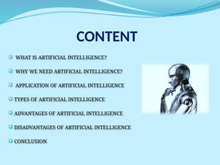 ARTIFICIAL INTELLIGENCE Power point presentation | PPT