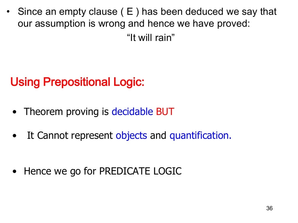 Knowledge representation and Predicate logic
