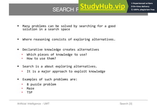 ARTIFICIAL INTELLIGENCE PROBLEM SOLVING AND SEARCH | PDF