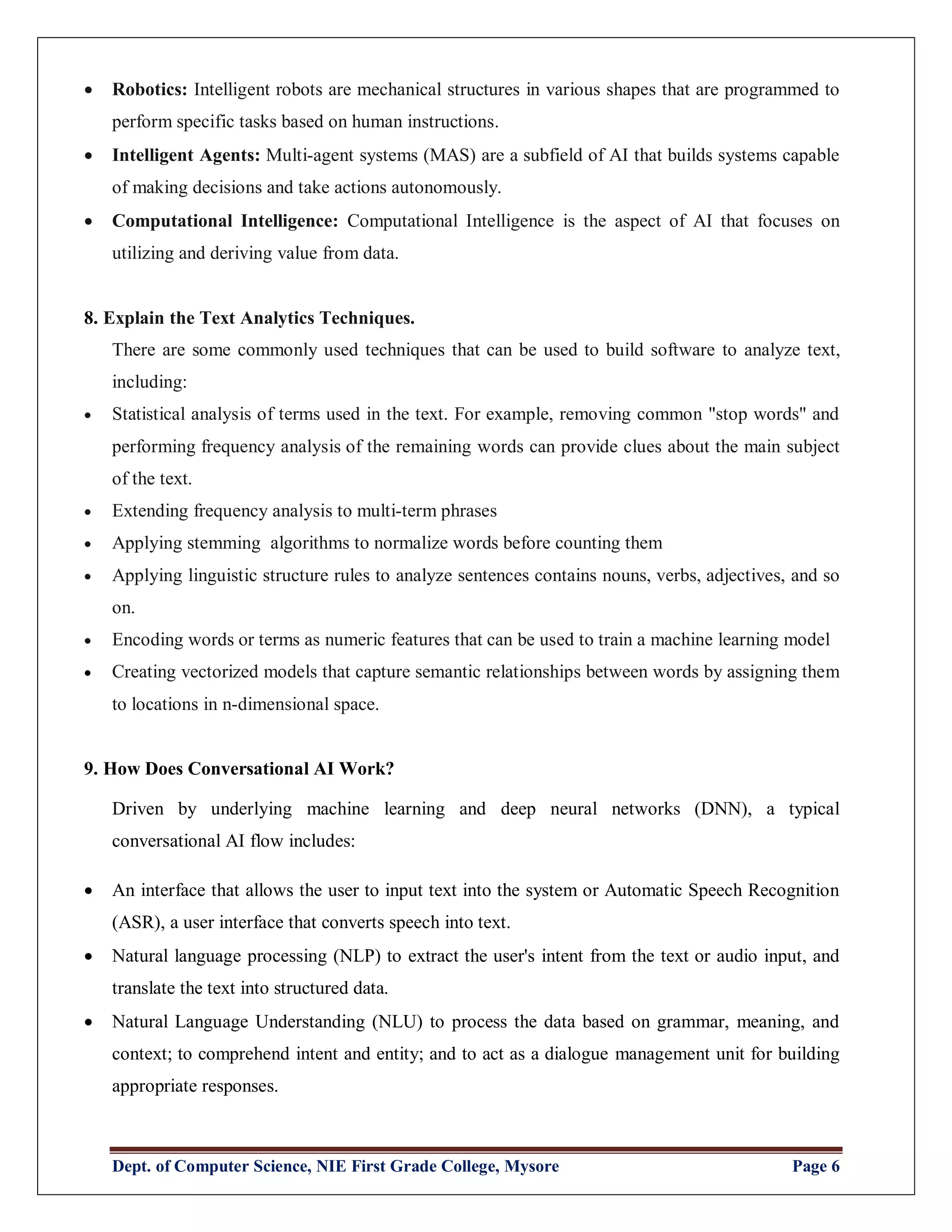 Artificial Intelligence Question Bank | PDF