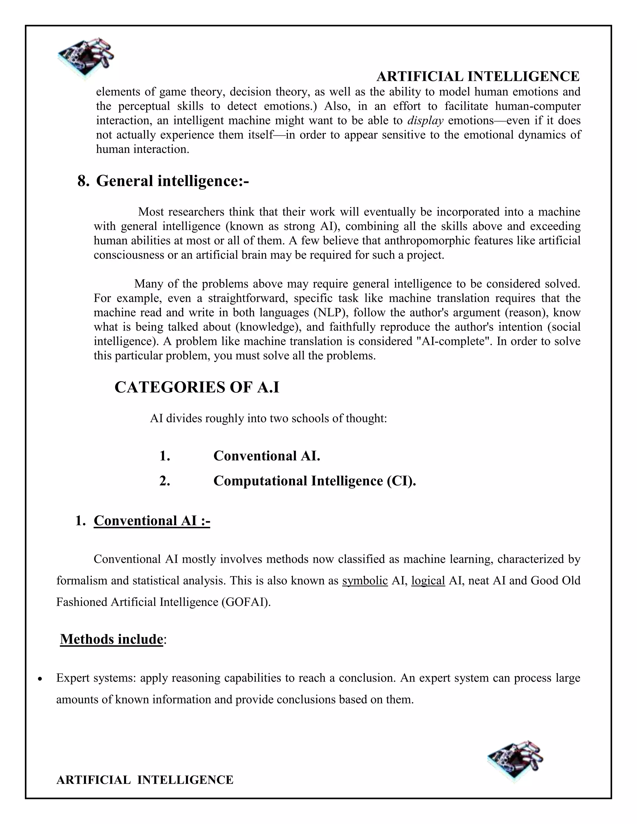 Artificial intelligence report | DOCX