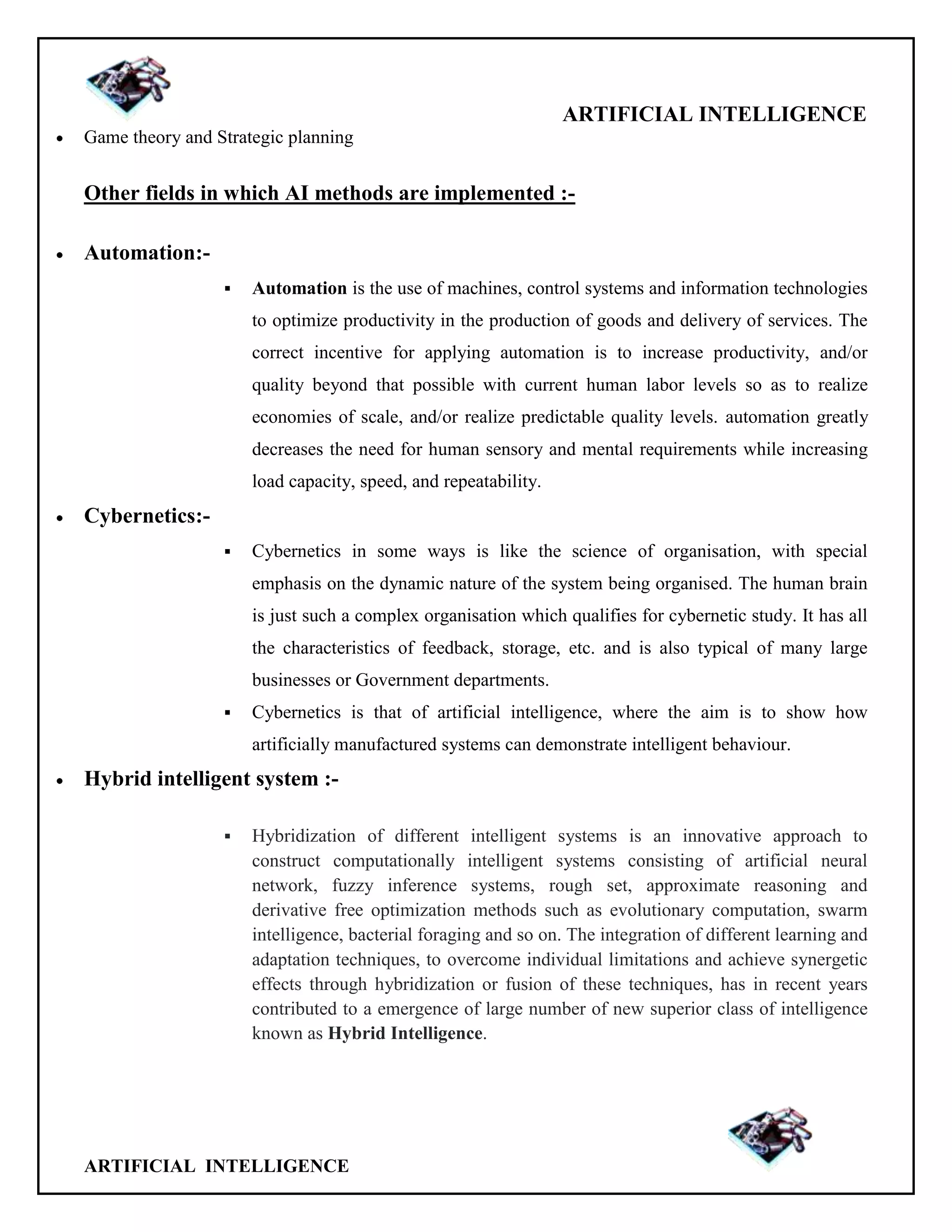 Artificial intelligence report | DOCX