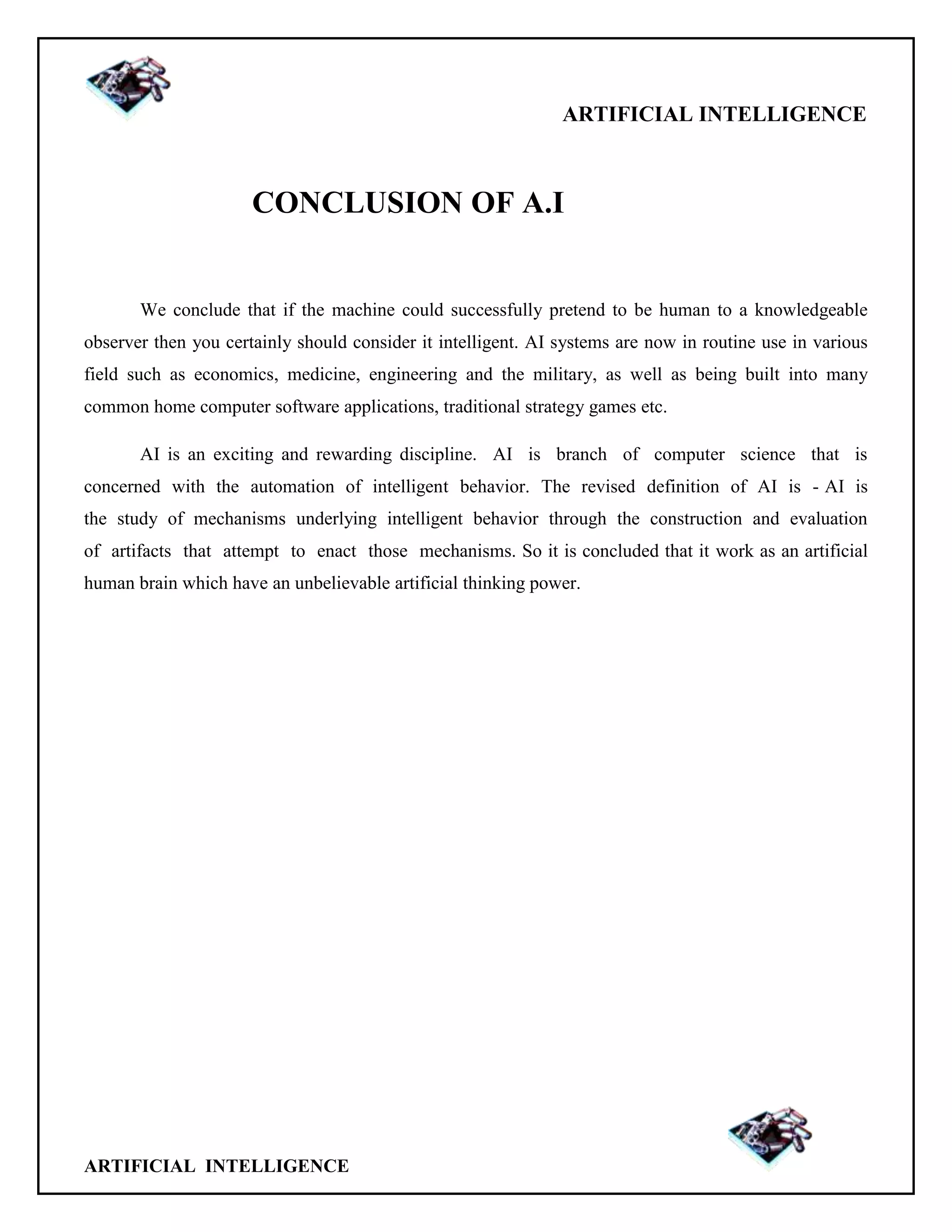 Artificial intelligence report | DOCX