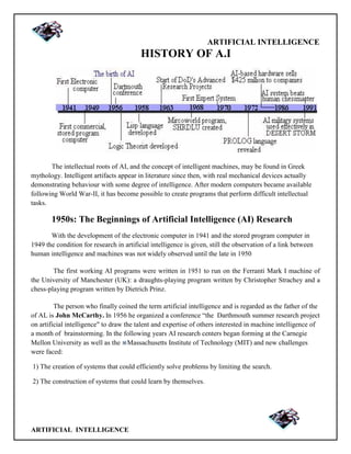 Artificial intelligence report | DOCX