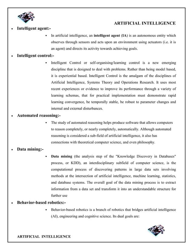 Artificial intelligence report | DOCX