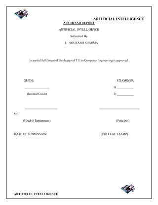 Artificial intelligence report | DOCX
