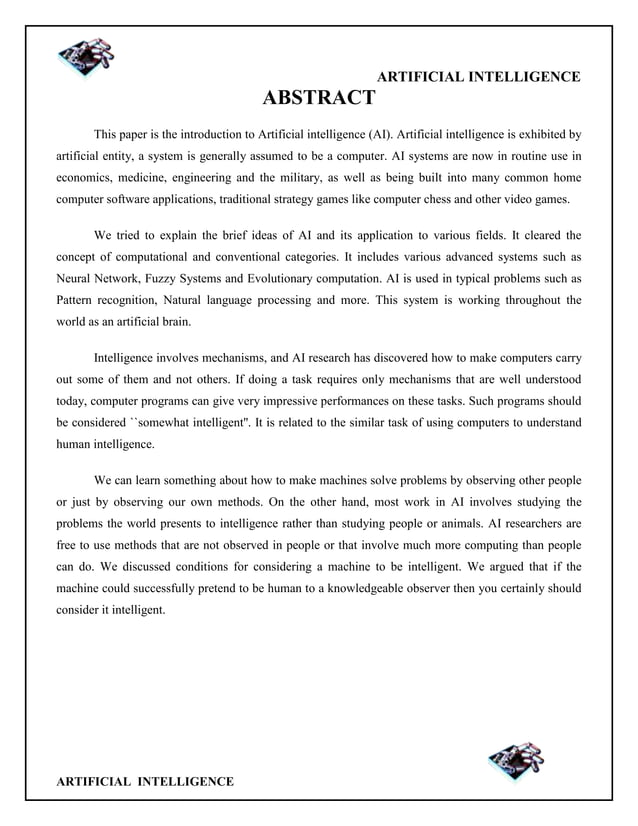 Artificial intelligence report | DOCX