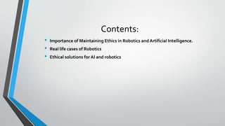 Artificial intelligence & Robotics subject aid | PPTX