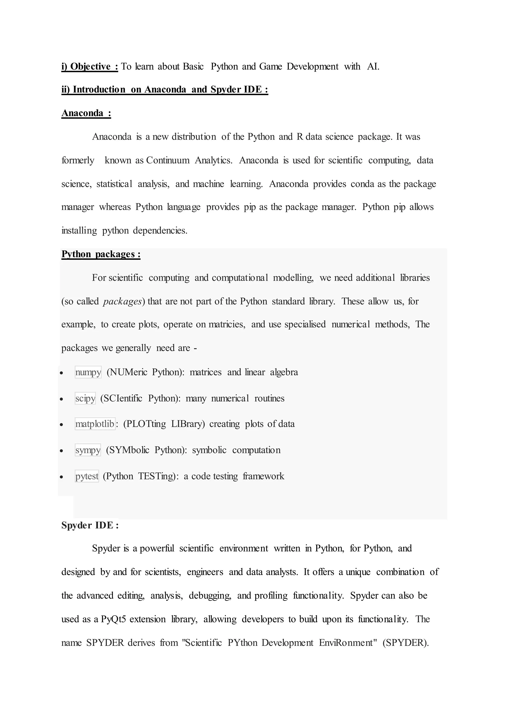 Artificial Intelligence Python Docx Programming Languages Computing