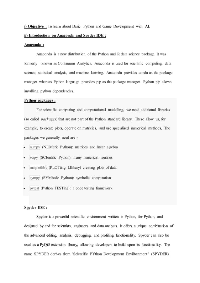 Artificial Intelligence Python Docx Programming Languages Computing