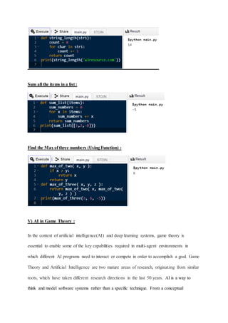 Artificial intelligence - python | DOCX