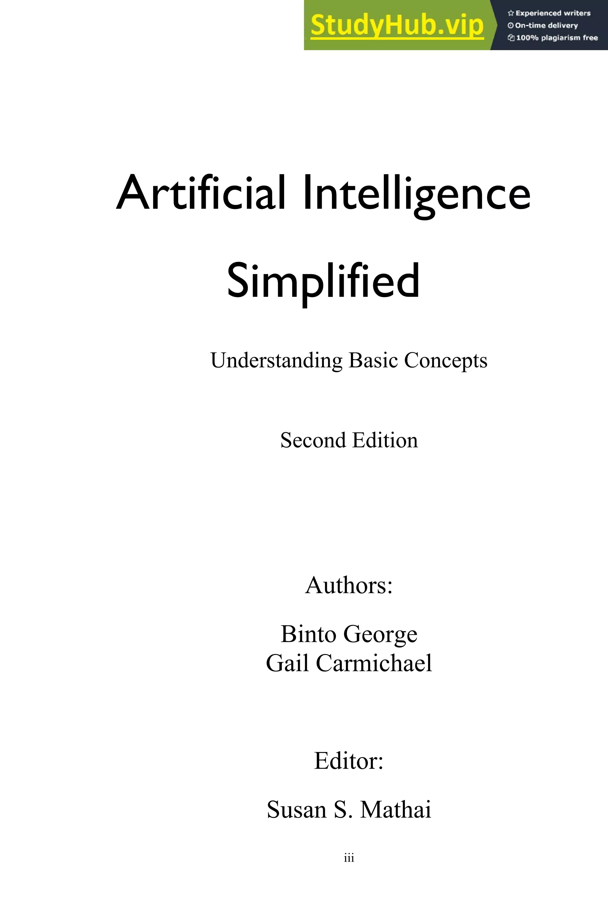 Artificial Intelligence Simplified (Textbook Sample) | PDF