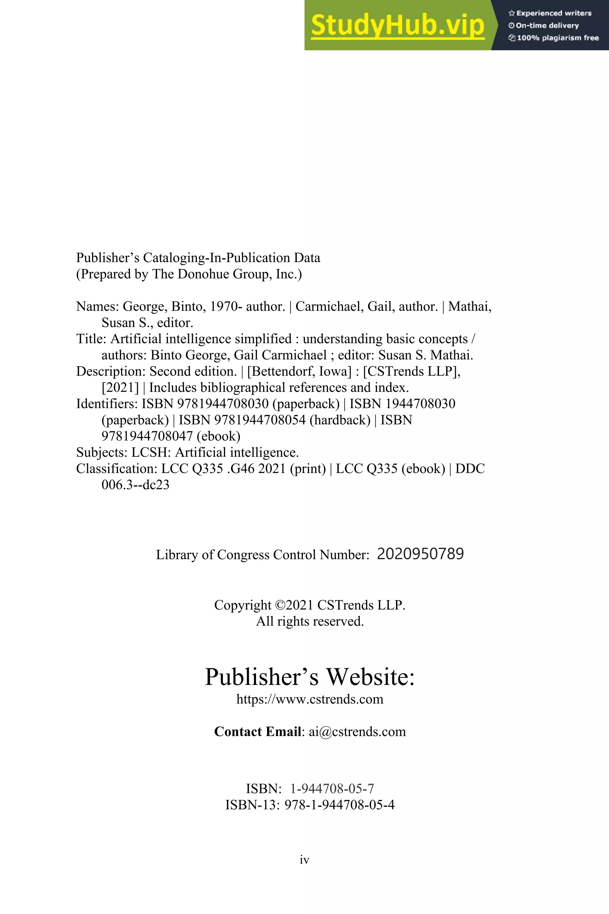 Artificial Intelligence Simplified (Textbook Sample) | PDF