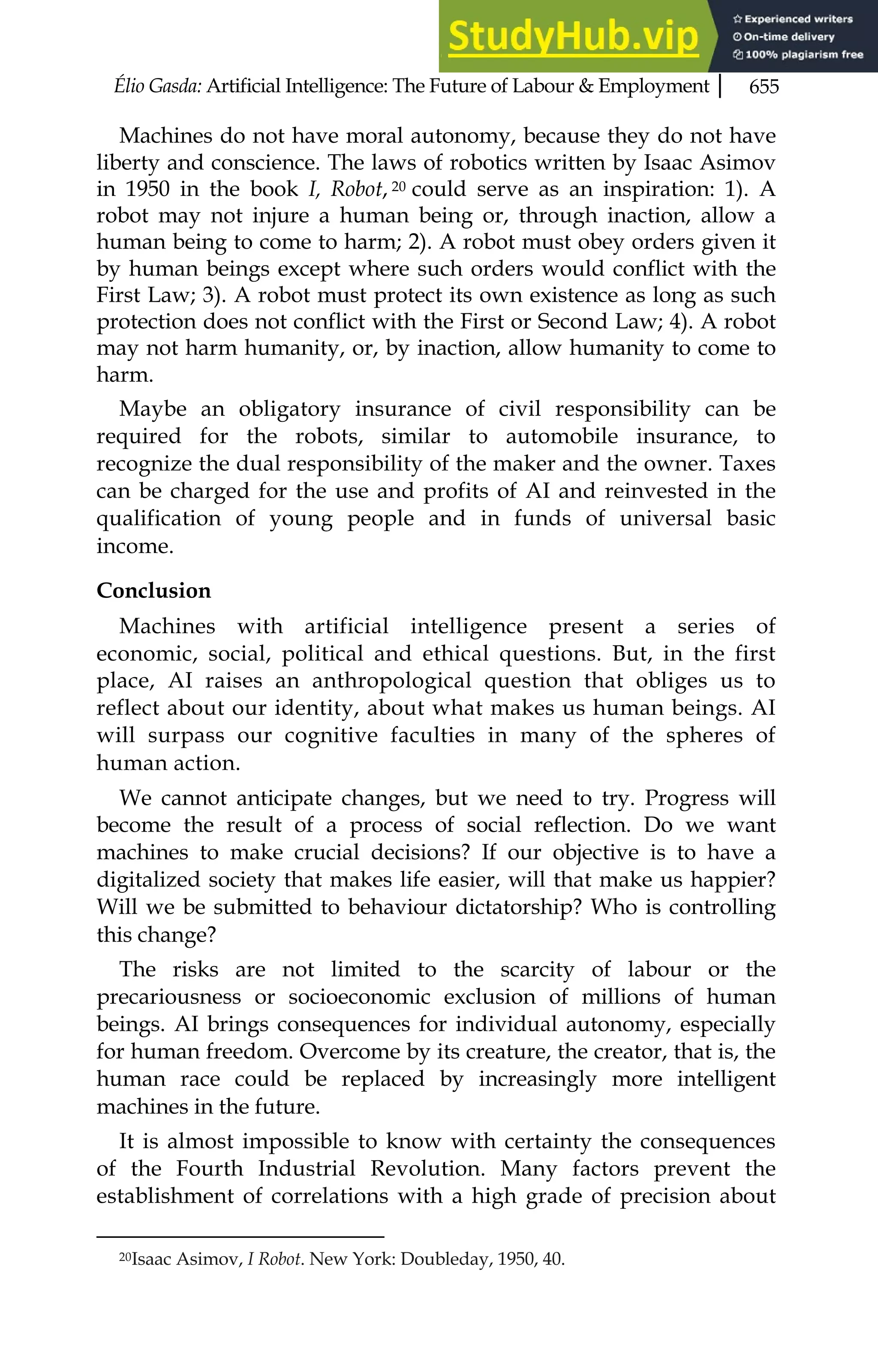 Artificial Intelligence The Future Of Labour And Employment | PDF