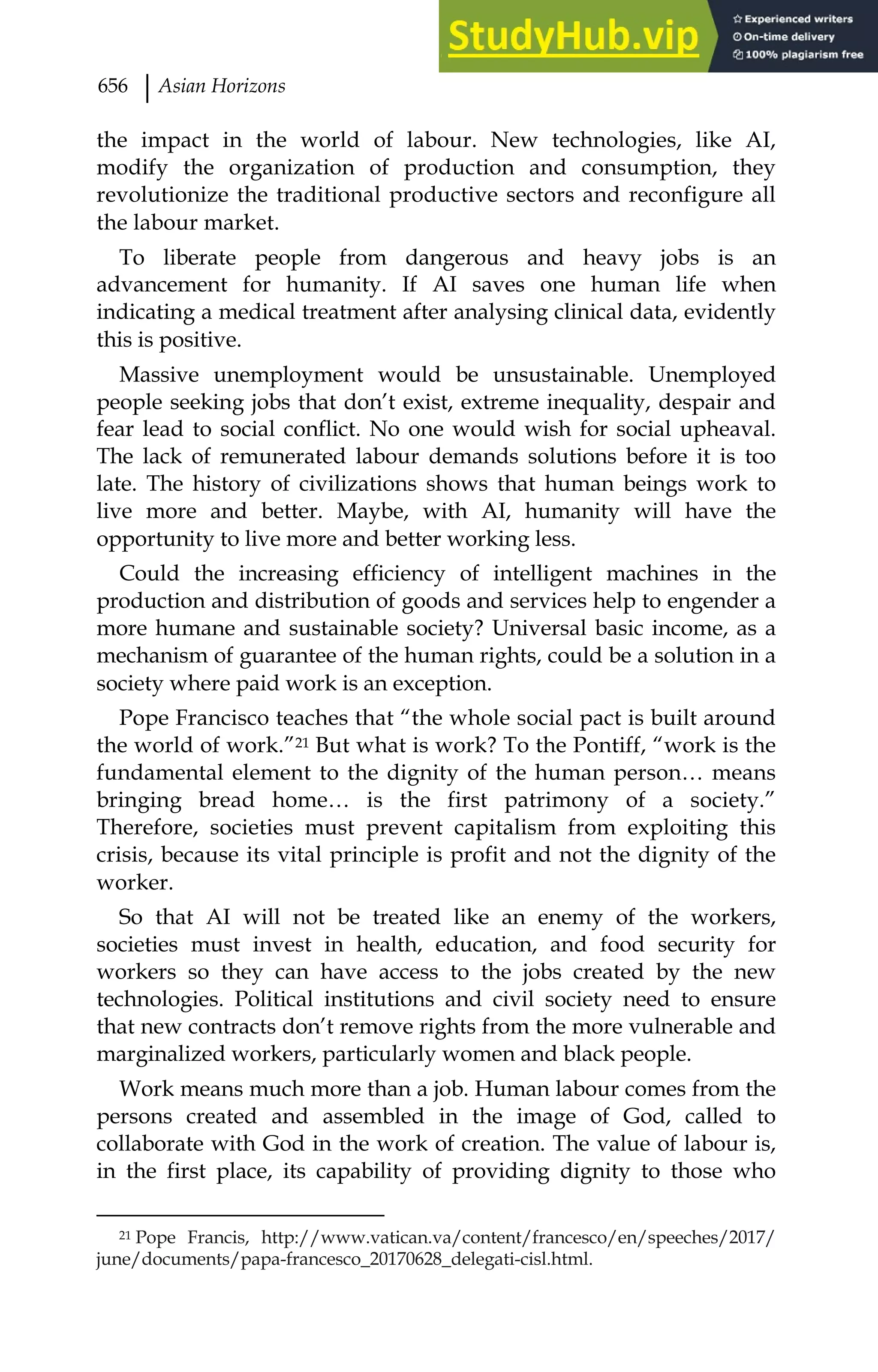 Artificial Intelligence The Future Of Labour And Employment | PDF