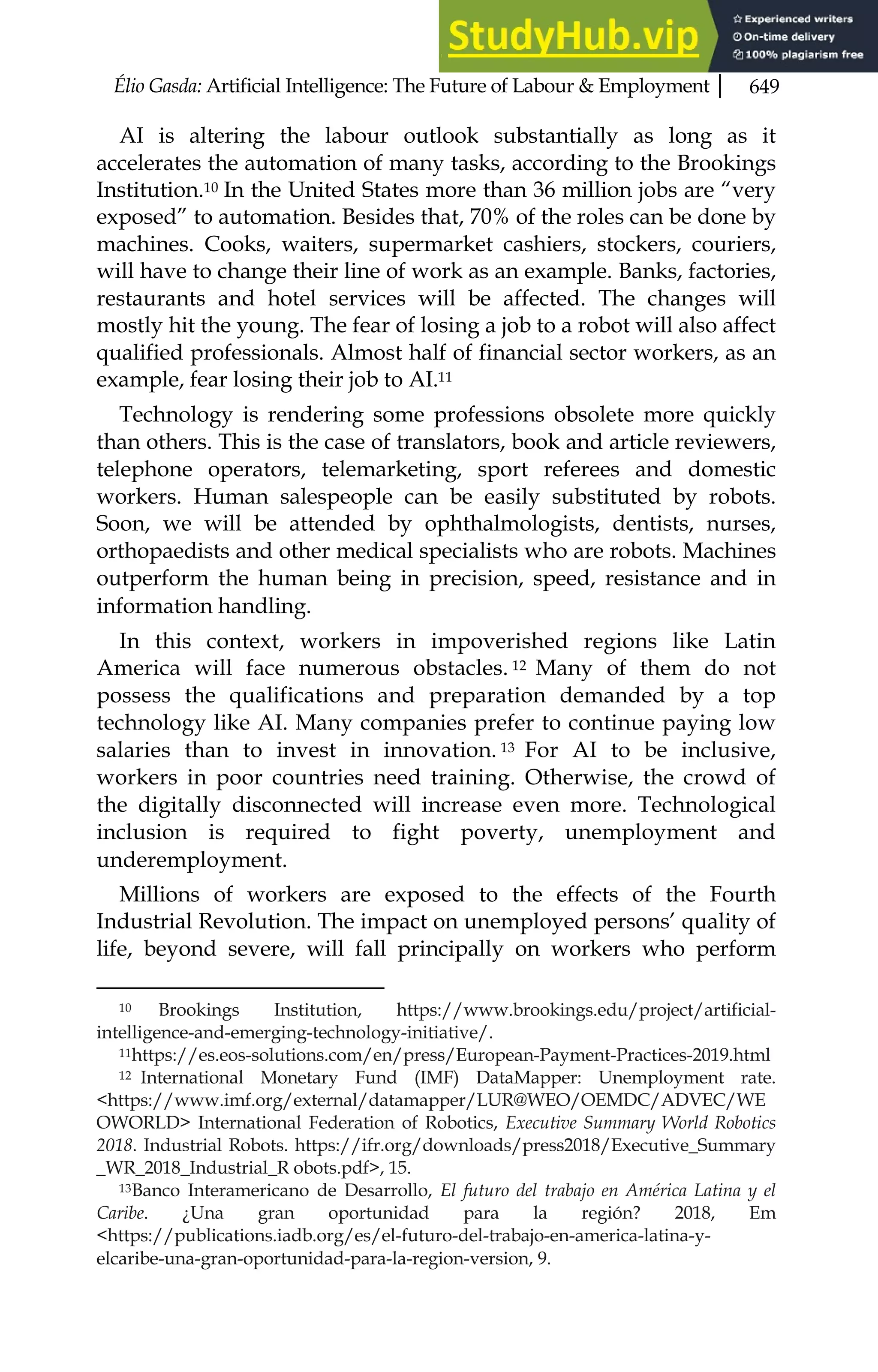 Artificial Intelligence The Future Of Labour And Employment | PDF