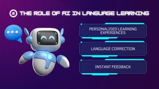Artificial intelligence to Enhance Language Skills Presentation in Blue ...