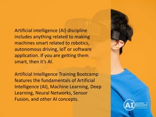 Artificial Intelligence AI Training Bootcamp | PPTX