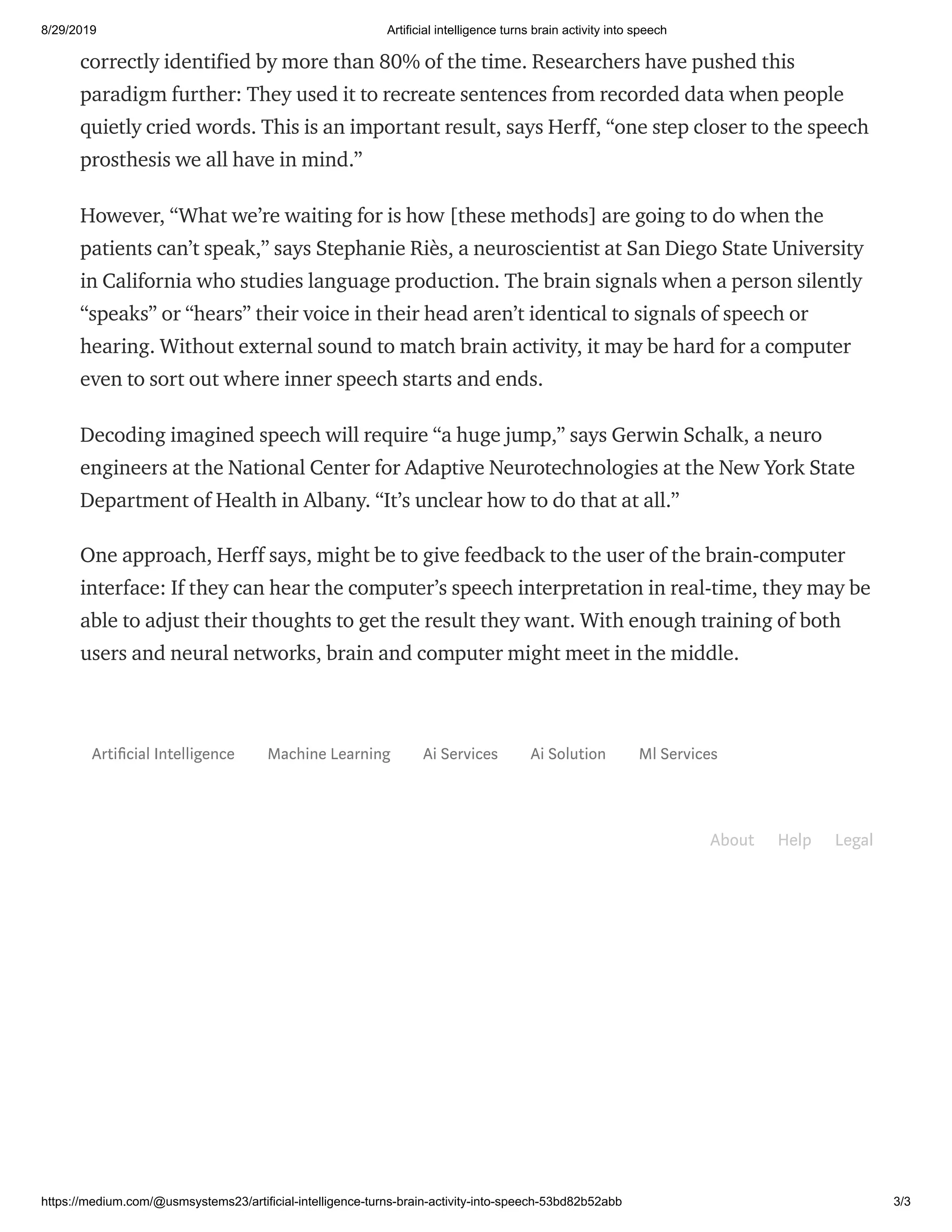 Artificial intelligence turns brain activity into speech | PDF