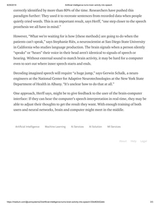 Artificial intelligence turns brain activity into speech | PDF