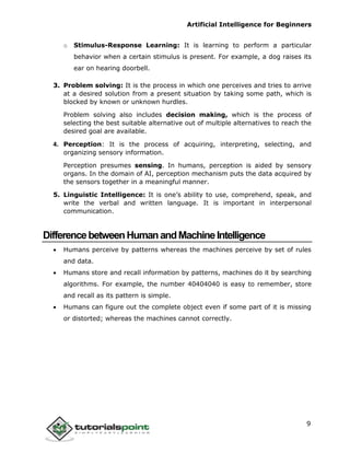 Artificial intelligence tutorial | PDF