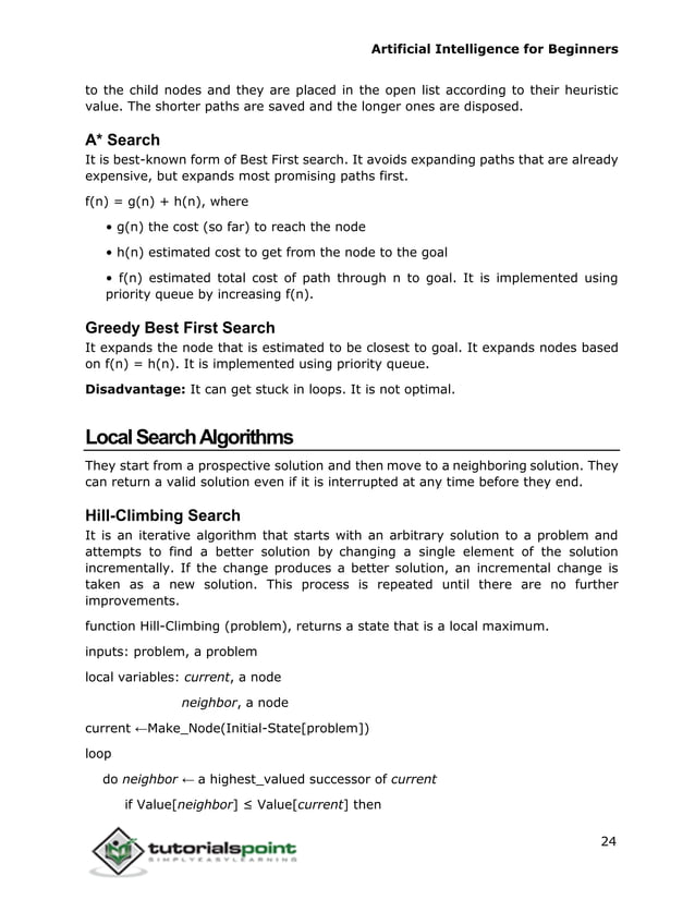 Artificial intelligence tutorial | PDF