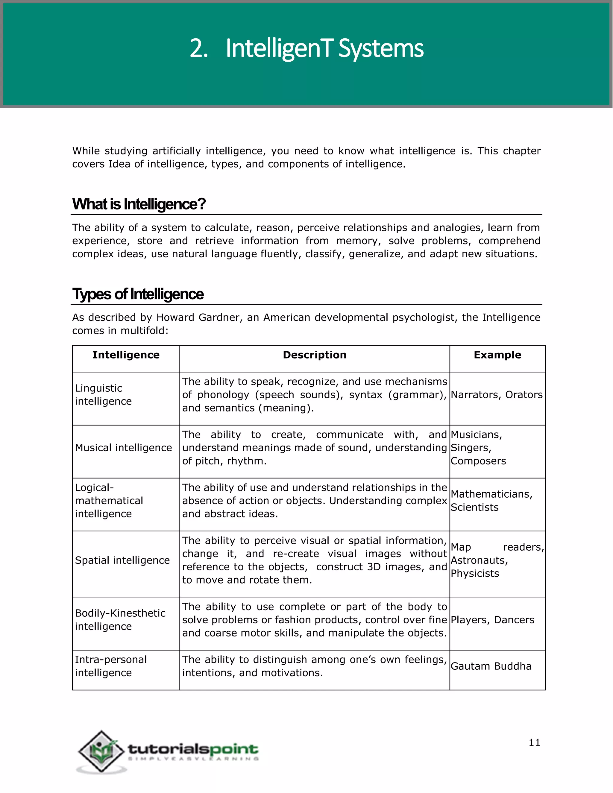 Artificial intelligence tutorial | PDF Artificial intelligence tutorial | PDF