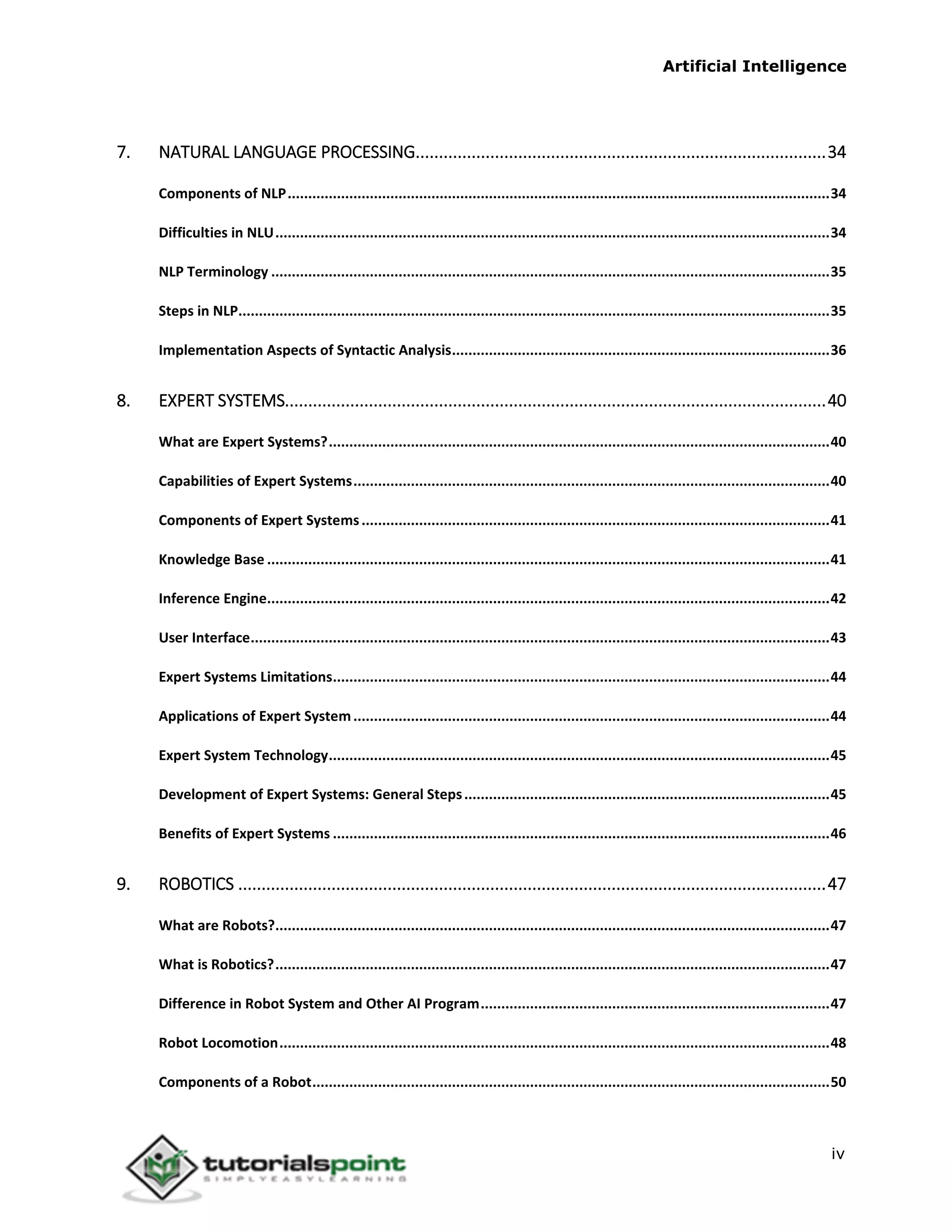 Artificial intelligence tutorial | PDF