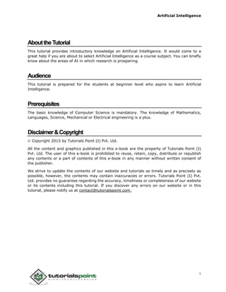Artificial intelligence tutorial | PDF