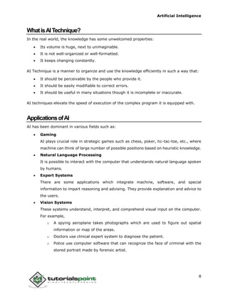 Artificial intelligence tutorial | PDF