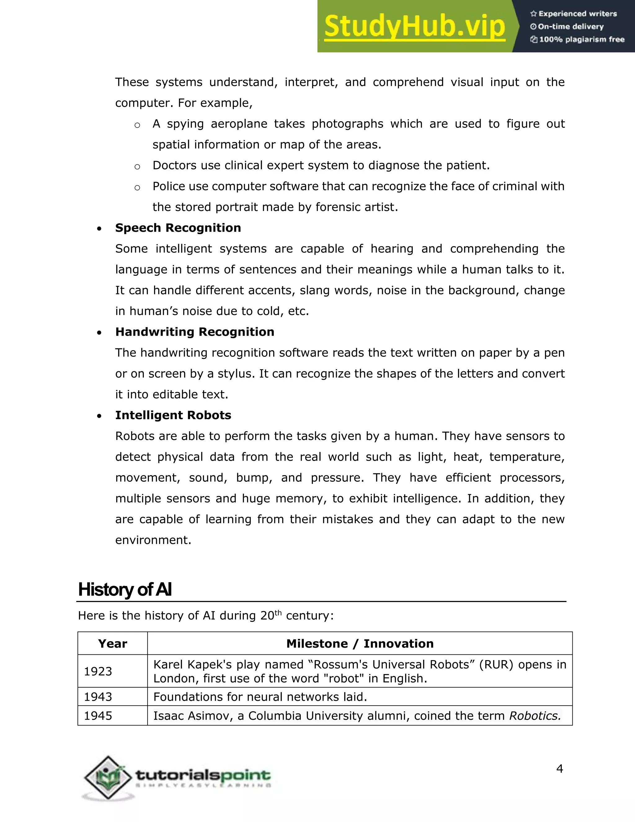 Artificial Intelligence Tutorial | PDF