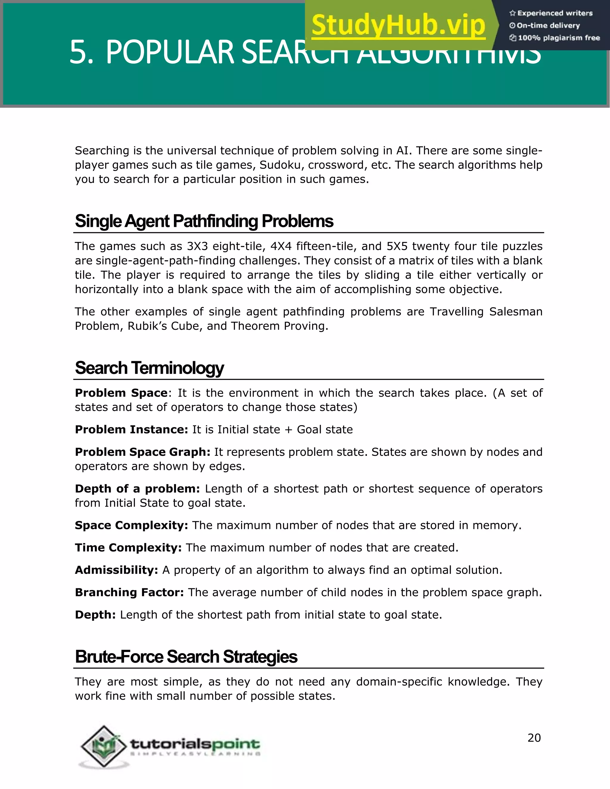 Artificial Intelligence Tutorial Pdf