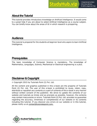 Artificial Intelligence Tutorial | PDF
