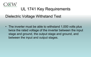 Artificial lift forum ul 1741 presentation - final | PPSX