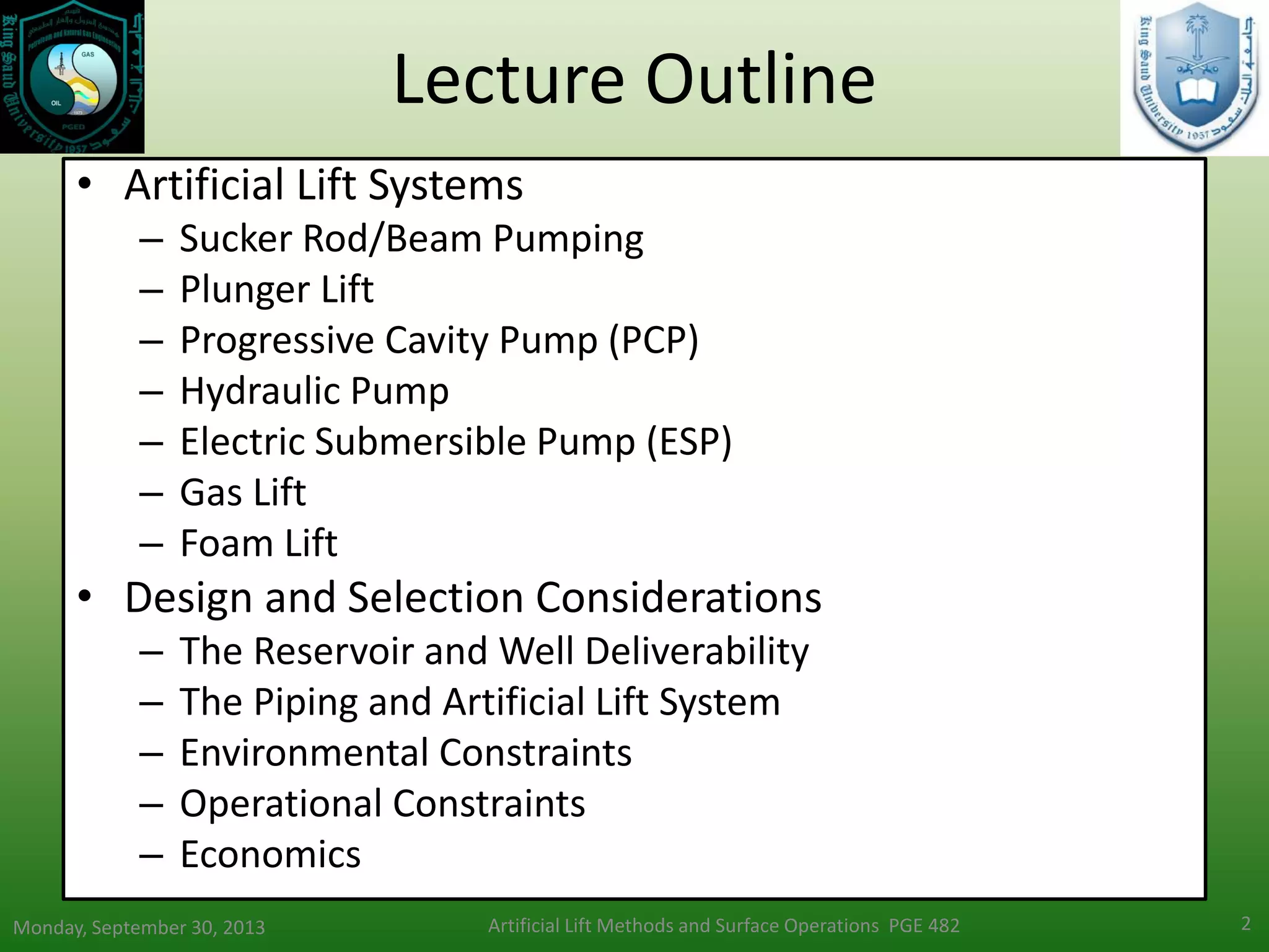 Artificial Lift Systems Matthew Amao.pdf | Technology & Computing