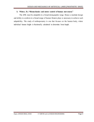 Artificial limbs report | DOCX