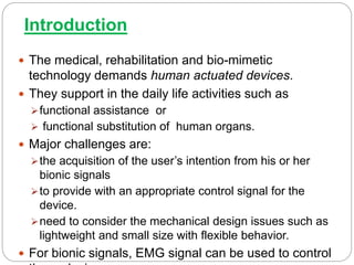 EMG Driven IPMC Based Artificial Muscle Finger | PPT