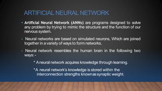 Basics of Artificial Neural Network | PPTX