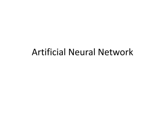 A brief introduction of Artificial neural network by example | PPT