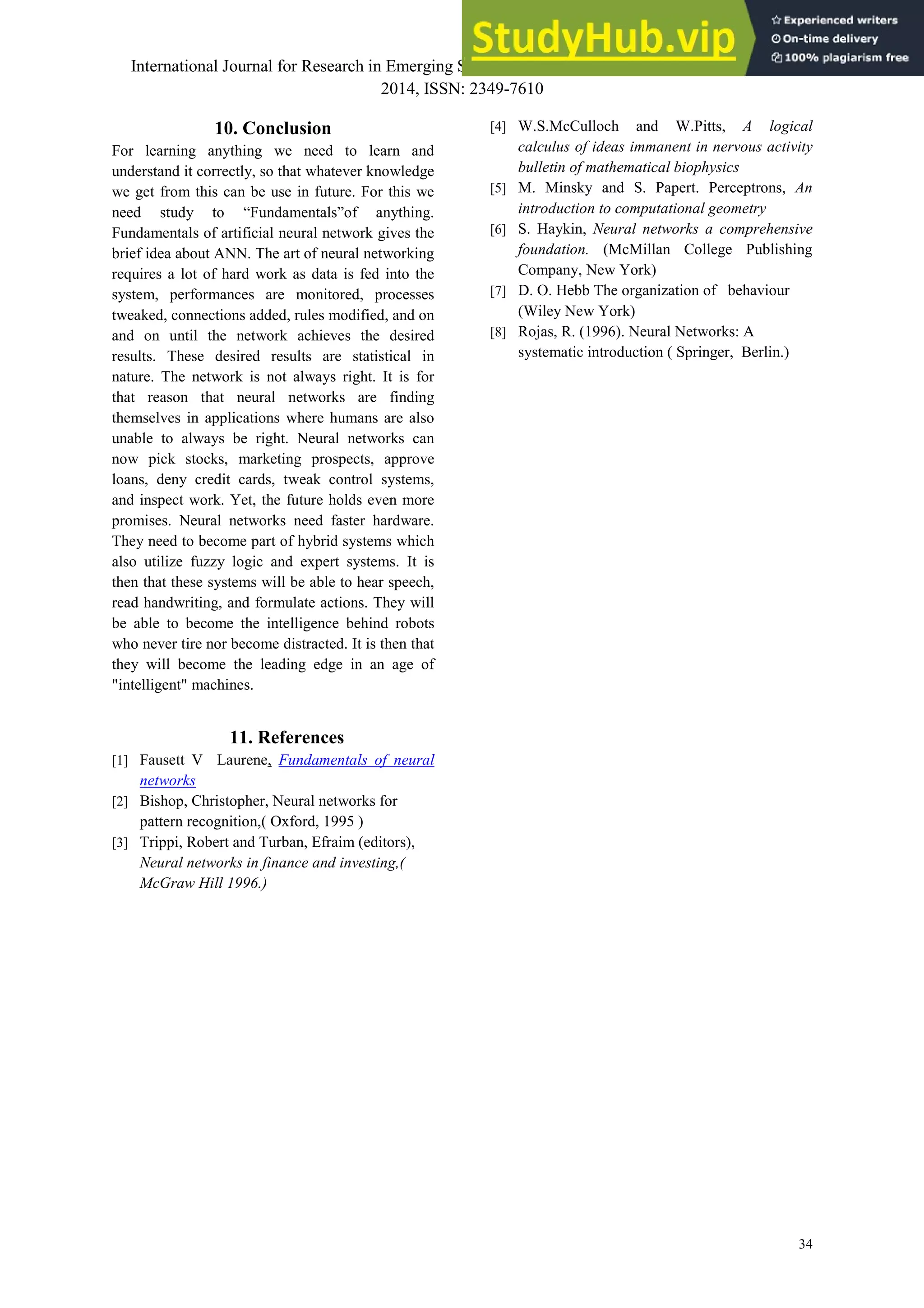 Artificial Neural Network An Important Asset For Future Computing | PDF