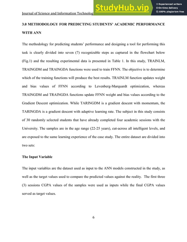 ARTIFICIAL NEURAL NETWORK (ANN) MODEL FOR PREDICTING STUDENTS ACADEMIC PERFORMANCE | PDF