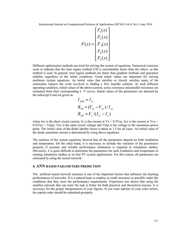 Artificial Neural Network Approach For More Accurate Solar Cell