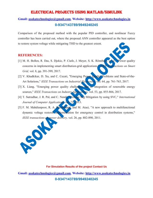 Artificial Neural Network based Dynamic Voltage Restorer for Improvement of Power Quality | PDF