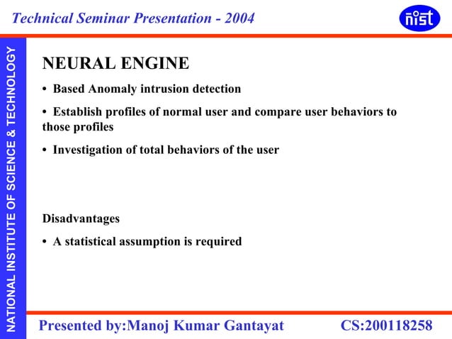 Artificial neural network for misuse detection | PPT | Information and Network Security | Computing