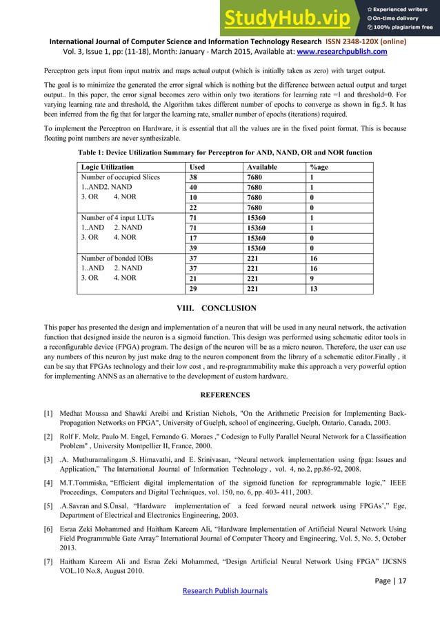 Artificial Neural Network Implementation On Fpga Chip Pdf