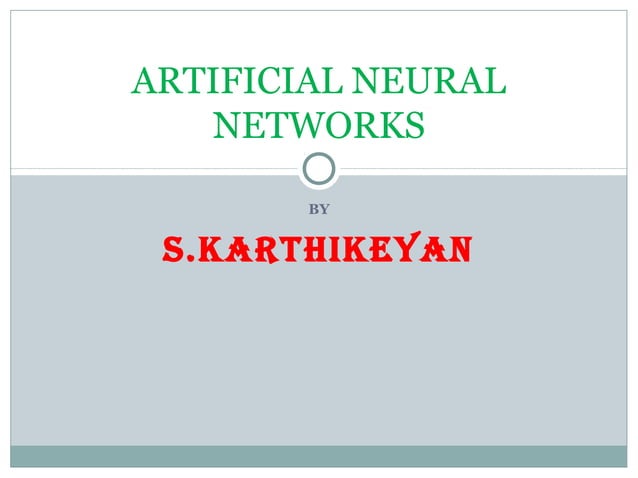 Artificial neural networks | PPT