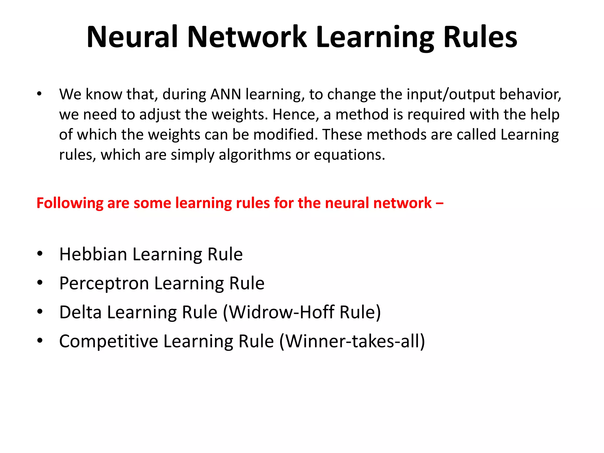 Artificial neural networks | PPTX